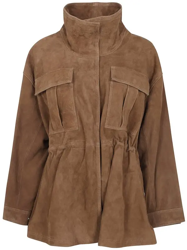RÓHE Jacket Sculptural Suede "sage