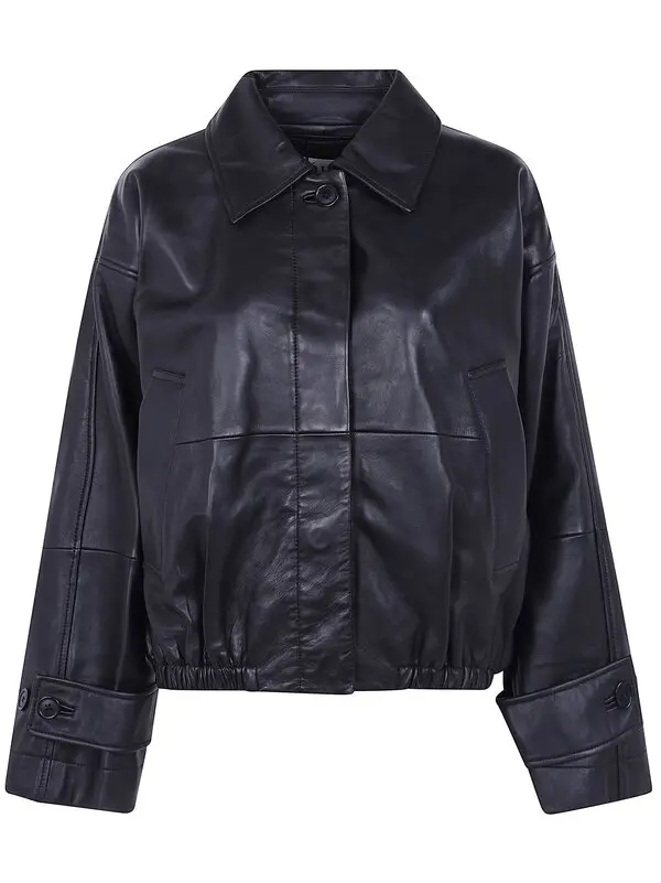RÓHE Jacket Leather Blouson - Black
