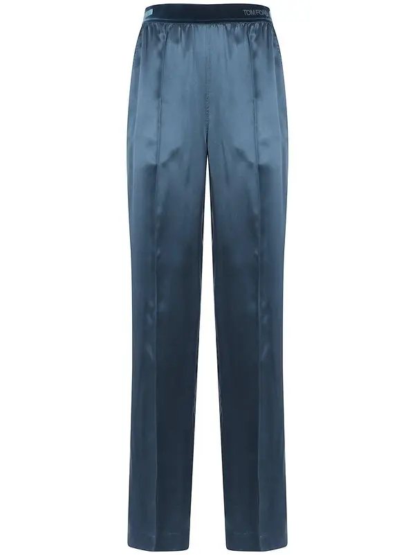 TOM FORD Pants Silk Satin "peach Feel - Blue