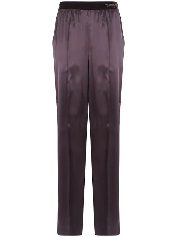 TOM FORD Pants Silk Satin "peach Feel - Brown