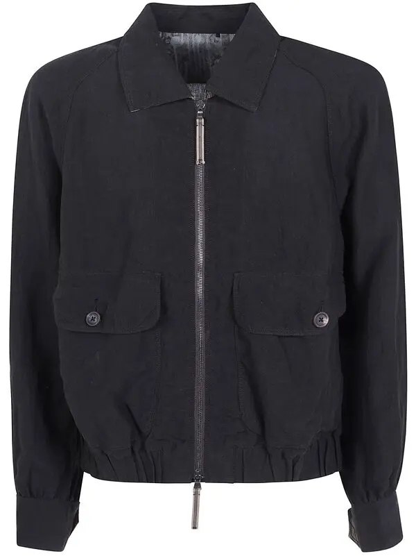 ZIGGY CHEN Jacket Zippered "puppytooth Cropped Aviator Jacket