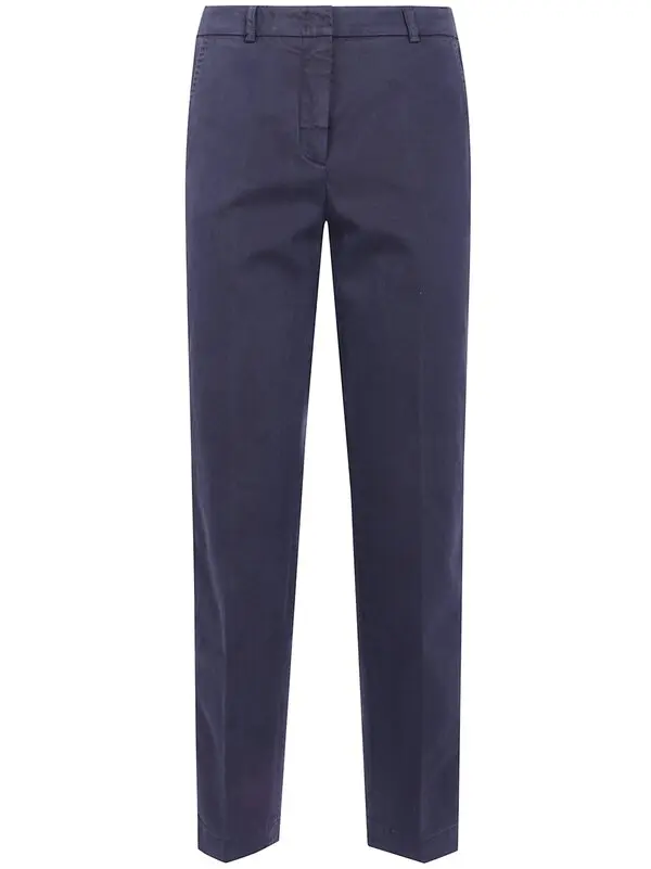 Peserico Pants Stretch Gabardine Trousers - Blue