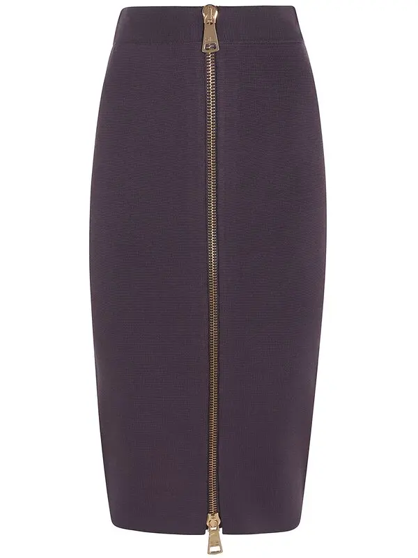 Elisabetta Franchi Skirt Knitted Midi - Brown