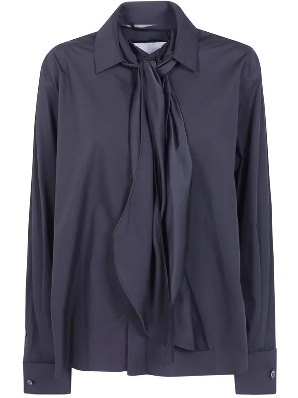 Sacai Shirt With Satin Tie "poplin Shirt - Black
