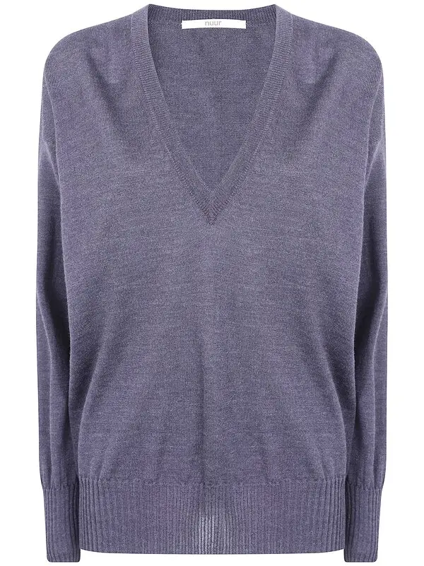 NUUR Sweater Long Sleeves V Neck "263fxb08002 - Gray