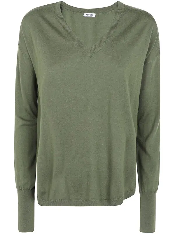 Aspesi Sweater V Neck "3259.v108 01393 - Green