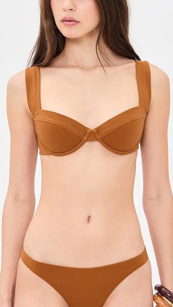REFORMATION Viola Bikini Top - Copper