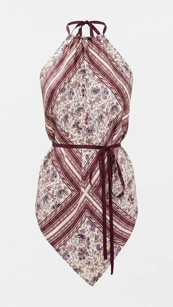 REFORMATION Una Silk Scarf Top