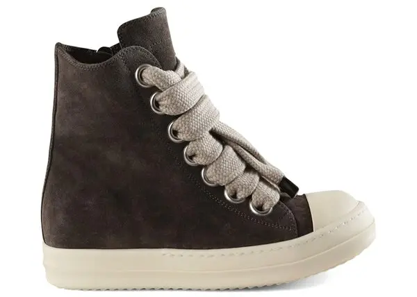 Rick Owens Jumbo Lace High Top Sneakers - Grease/milk