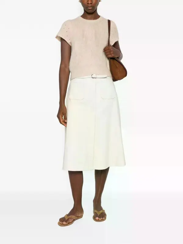 Dorothee Schumacher Perforated Detail Short Sleeve Knit Top