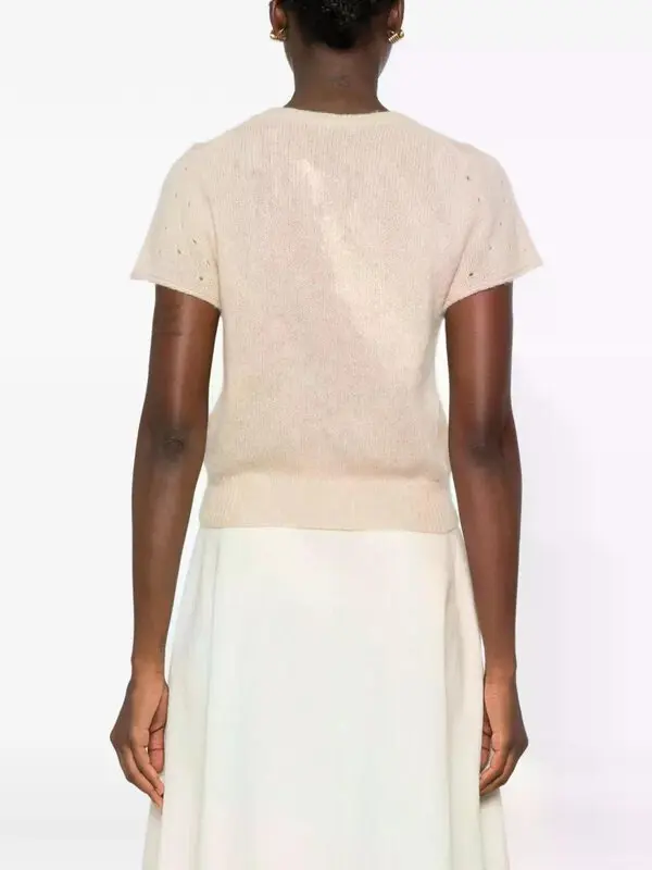 Dorothee Schumacher Perforated Detail Short Sleeve Knit Top