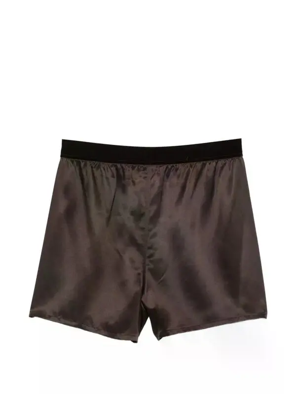 TOM FORD Silk-satin Pajamas Shorts - Brown