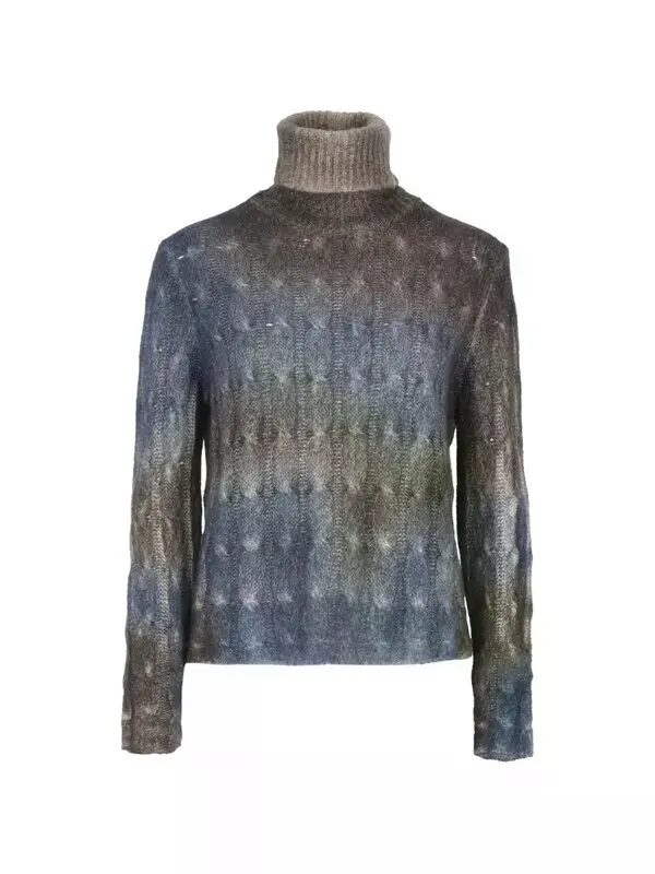 Avant Toi Cable-knit Roll-neck Sweater - Blue