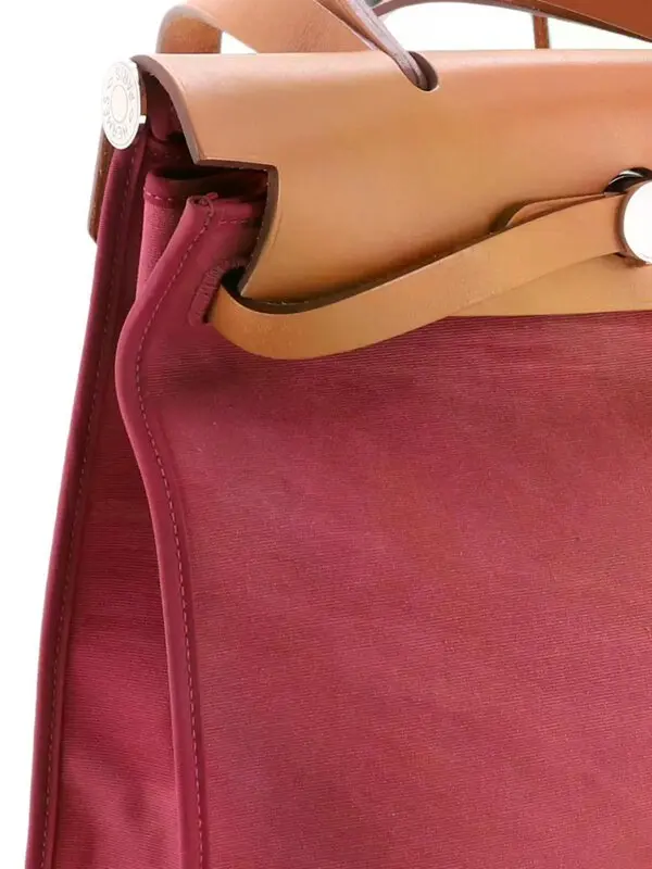 Hermès Herbag Zip Leather And Toile 31 Shoulder Bag - Pink