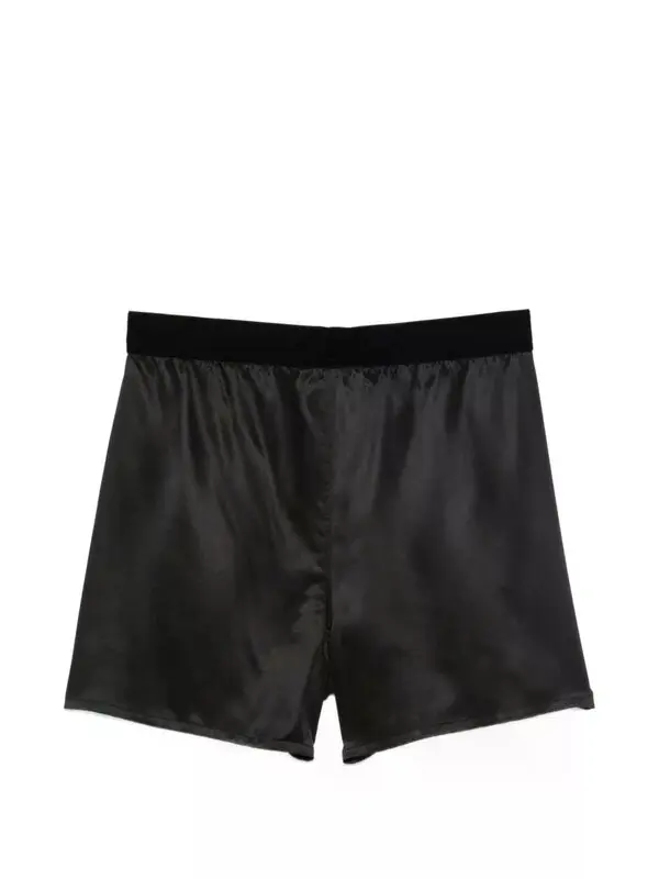 TOM FORD Logo-waistband Silk Shorts - Black
