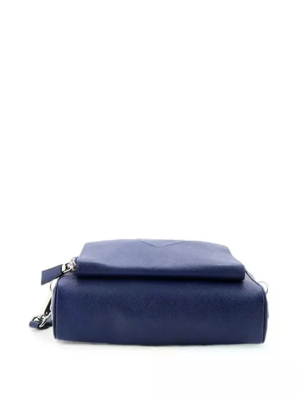 Prada Embossed Saffiano Leather Messenger Bag
