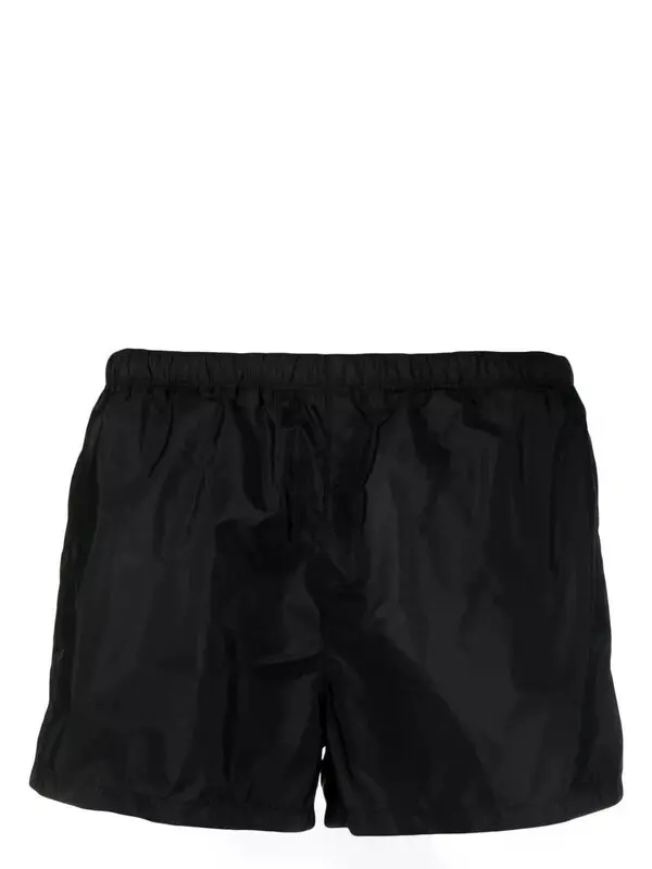 Prada Logo Patch Swim Shorts - Black