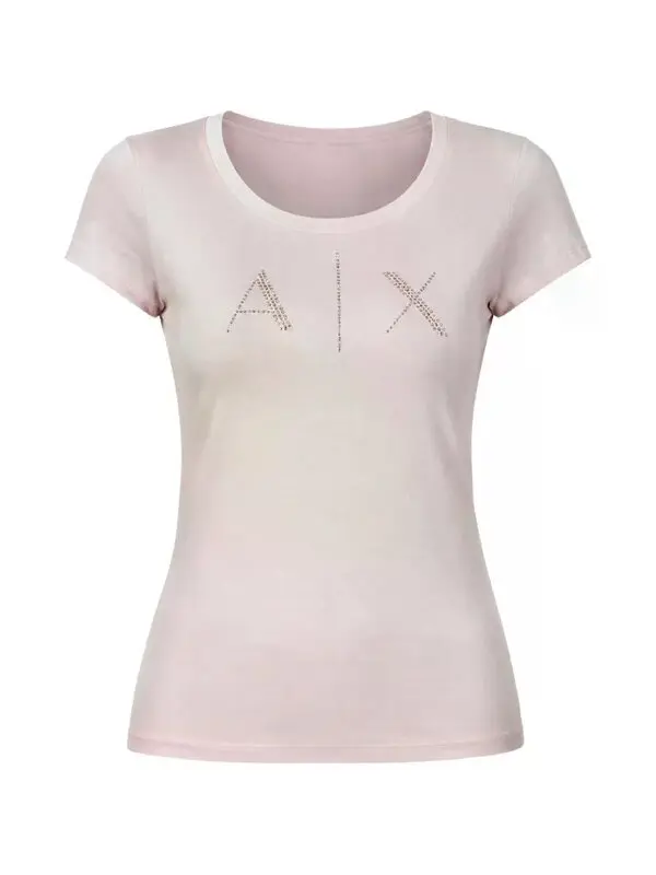 Armani Exchange Logo-embellished T-shirt - Pink