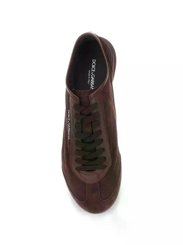 Dolce & Gabbana Logo Detail Suede Sneakers - Brown