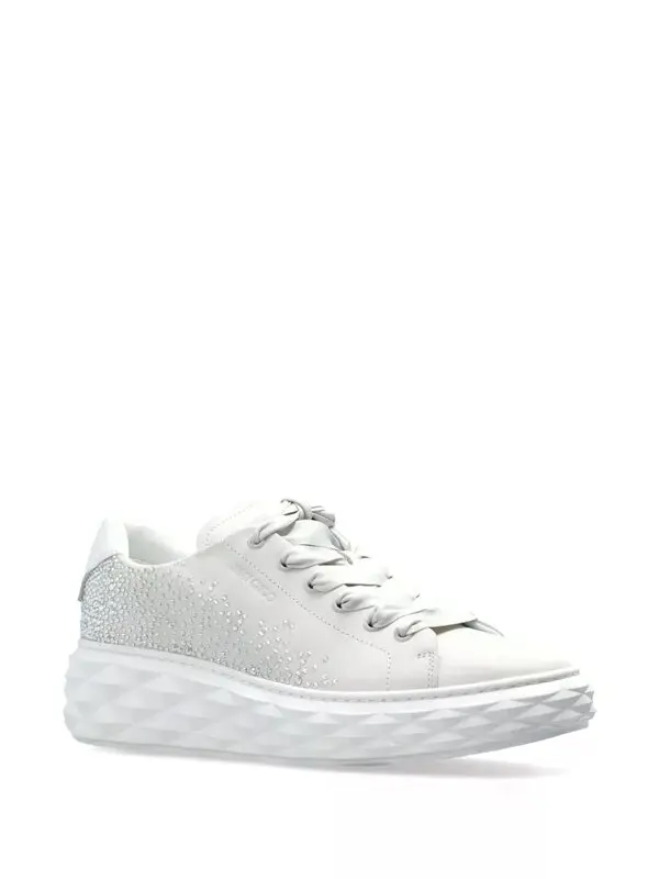 JIMMY CHOO Diamond Light Maxi Crystal-embellished Leather Sneakers