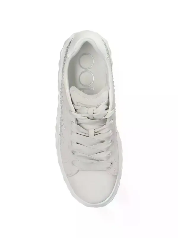 JIMMY CHOO Diamond Light Maxi Crystal-embellished Leather Sneakers