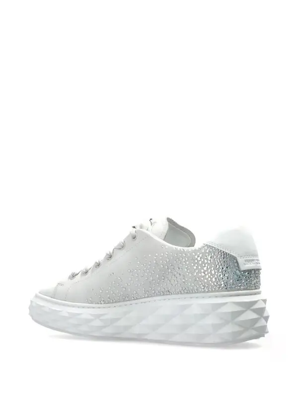 JIMMY CHOO Diamond Light Maxi Crystal-embellished Leather Sneakers