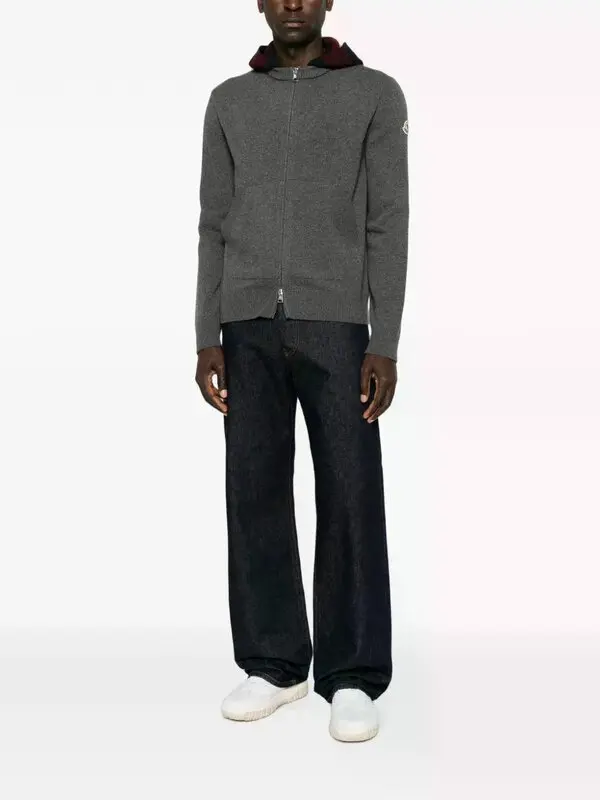 Moncler Hooded Zip-up Sweater