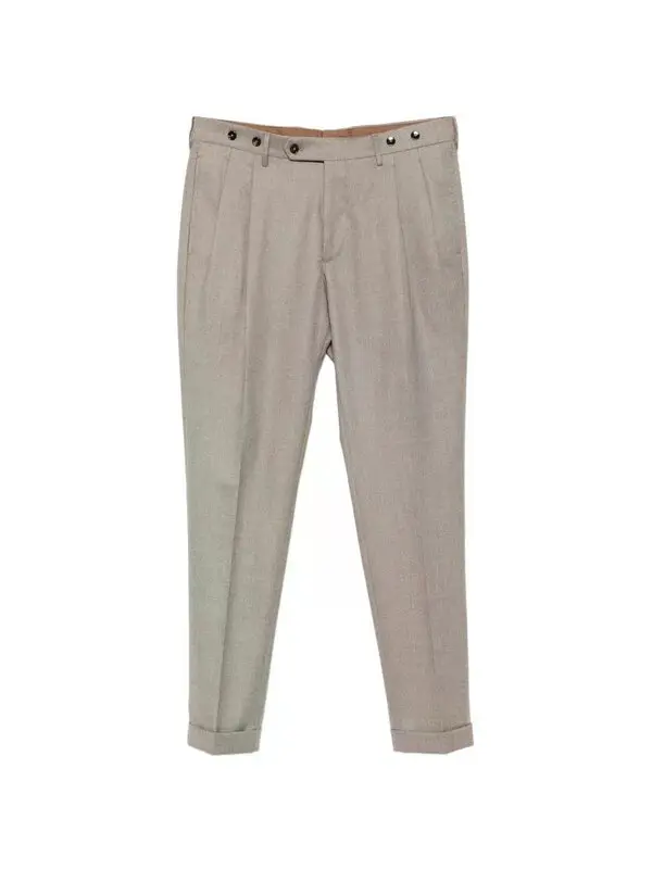 BERWICH Pleated Wool Trousers - Neutrals