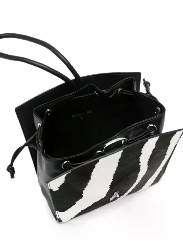 Patrizia Pepe Zebra-print Leather Clutch Bag