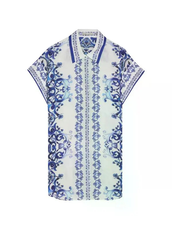 Alice + Olivia Baroque-print Mini Dress - White