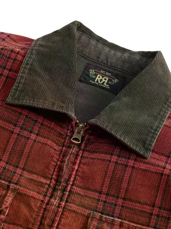 Ralph Lauren Plaid Corduroy Zip-up Jacket