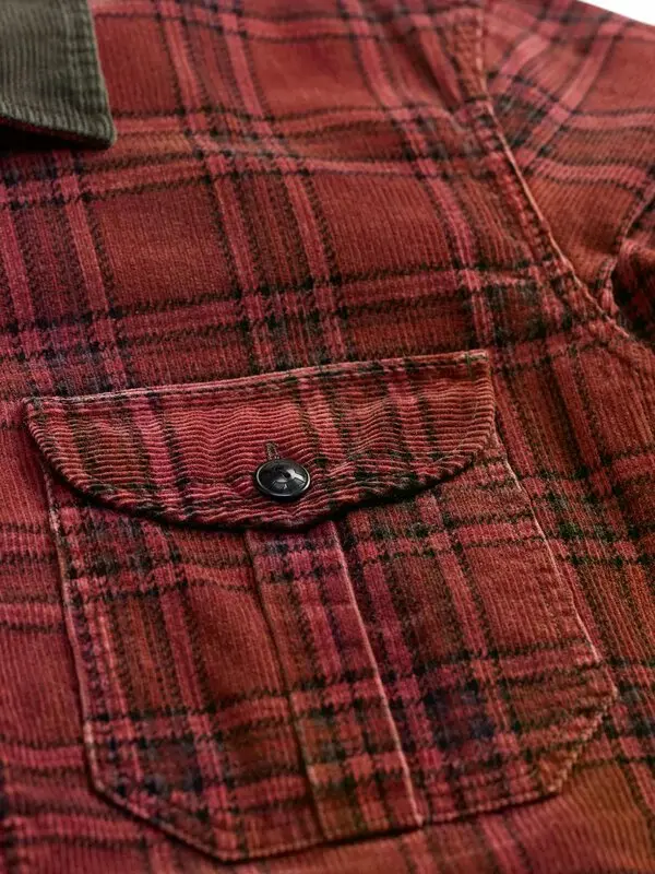 Ralph Lauren Plaid Corduroy Zip-up Jacket