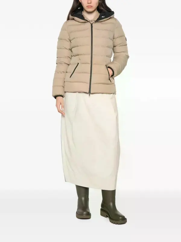 Moncler Herbes Padded Jacket With Hood - Neutrals