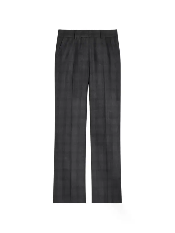 BLAZÉ MILANO Check-pattern Pressed-crease Trousers - Grey