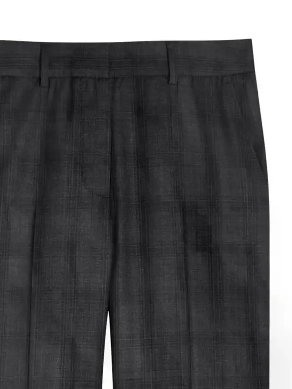 BLAZÉ MILANO Check-pattern Pressed Crease Trousers - Grey