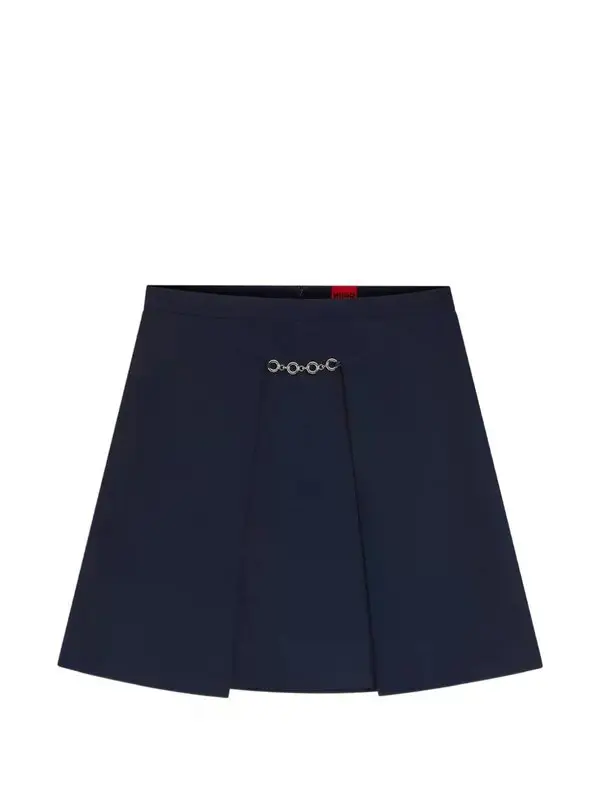 Hugo Chain-detail Pleated Mini Skirt - Blue
