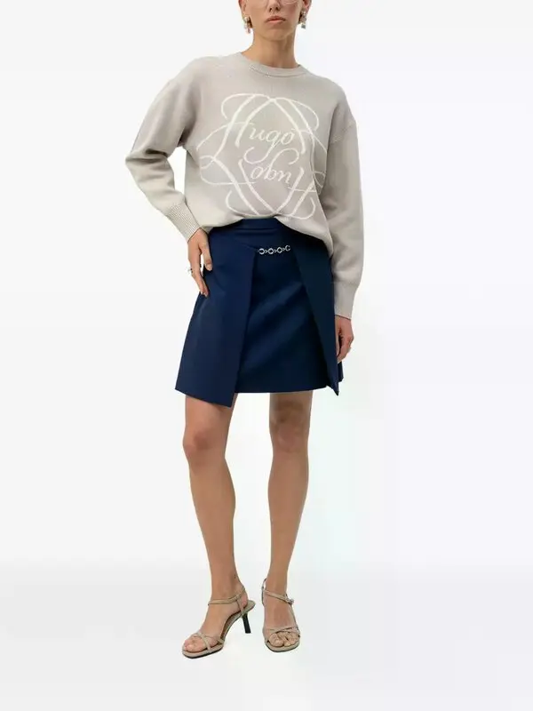 Hugo Chain-detail Pleated Mini Skirt