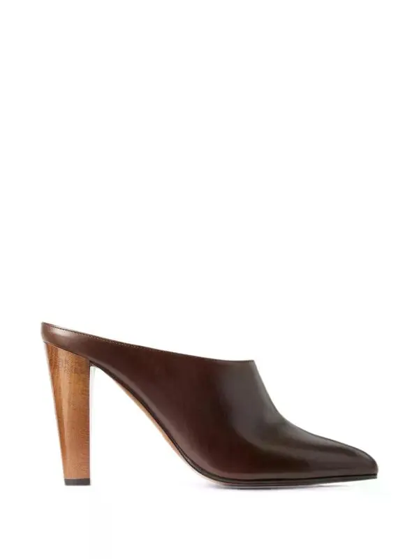 Ralph Lauren Ashtyn Leather Heeled Mules - Brown