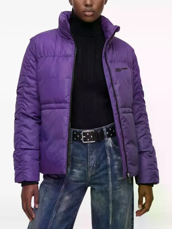 Karl Lagerfeld Ruched Detail Puffer Jacket