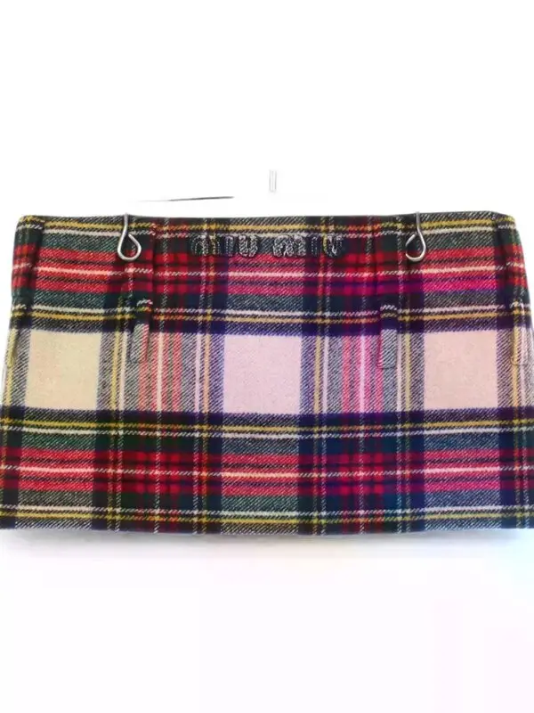 Miu Miu 2010s Tartan Check Mini Skirt - Neutrals