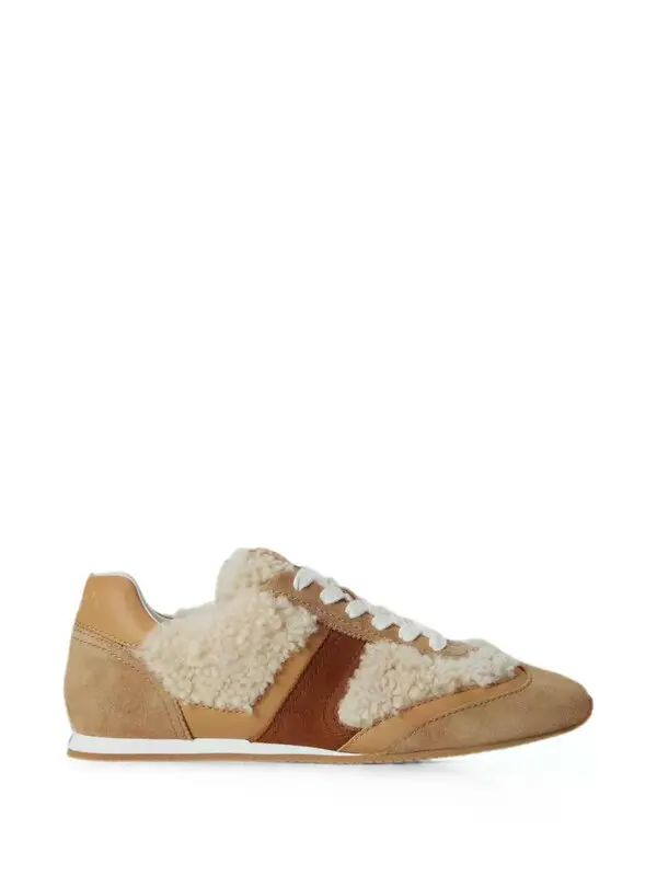 Ralph Lauren Shearling-trim Suede Sneakers