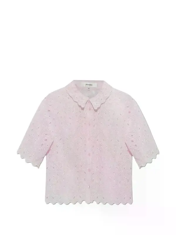 FRAME Paisley Eyelet Shirt - Pink