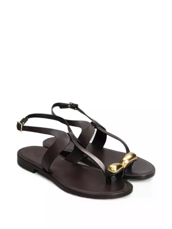 DONNARÌ Gold-tone Pebble Flat Sandals