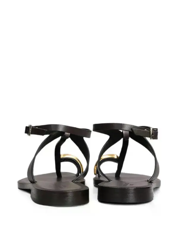 DONNARÌ Gold-tone Pebble Flat Sandals