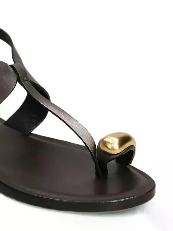 DONNARÌ Gold-tone Pebble Flat Sandals