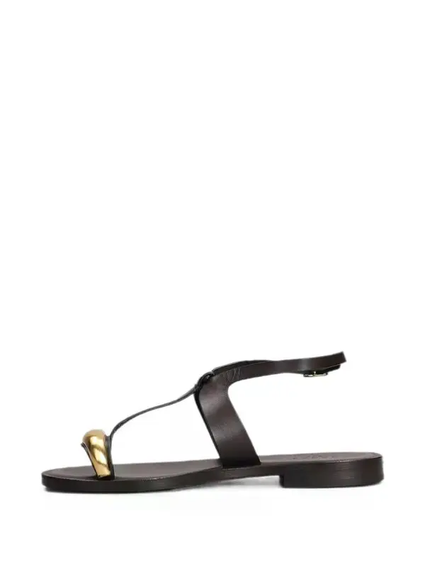 DONNARÌ Gold-tone Pebble Flat Sandals
