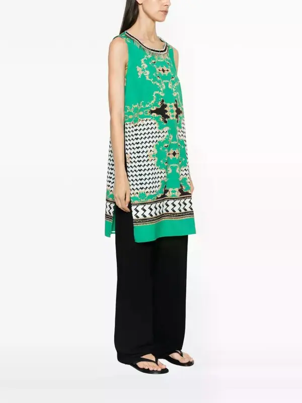 TWINSET Bead-embellished Baroque-print Top