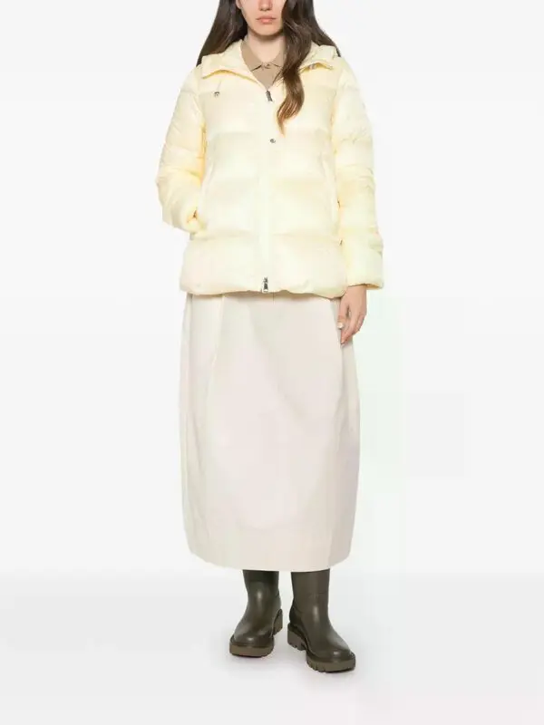 Moncler Serittes Hooded Down Jacket With Quilted Finish - Yellow