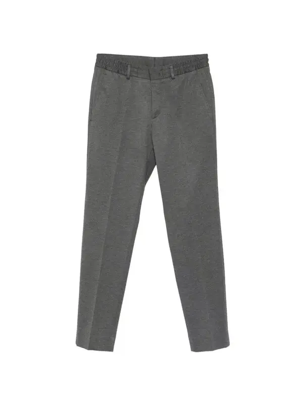 Karl Lagerfeld Melange Textured Finish Pressed Crease Trousers