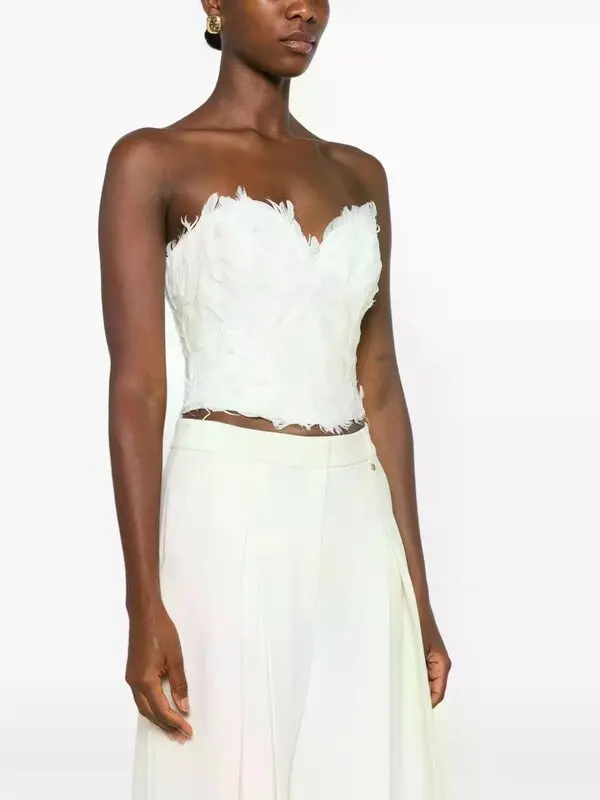 VESTIAIRE D'UN OISEAU LIBRE Feather Embellished Corset